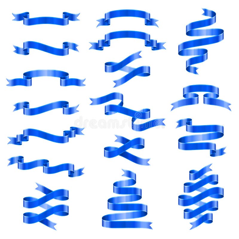 Blue ribbons stock vector. Illustration of parchment - 31363408