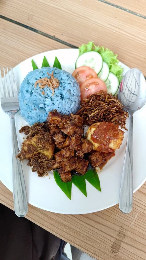 Blue Rice, Made with Natural Spices Stock Image - Image of blue ...