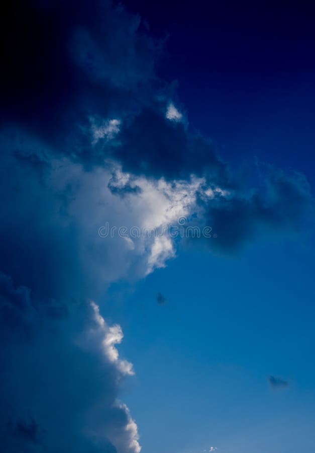 Blue Rich Evening Sky with Rain Clouds. Stock Photo - Image of high ...