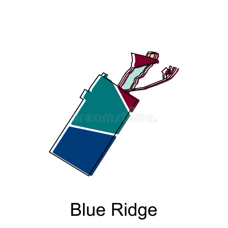 Blue Ridge City of Georgia Map Vector Illustration Design Template ...