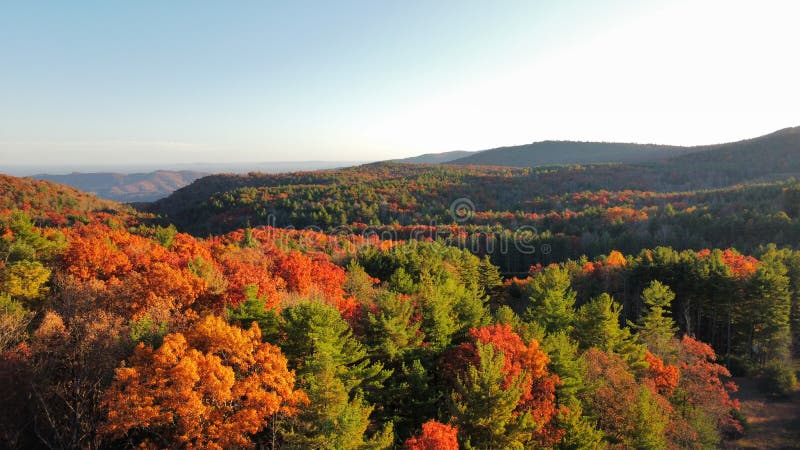 Blue Ridge Mountain Fall Foliage from the Air Stock Photo - Image of ...
