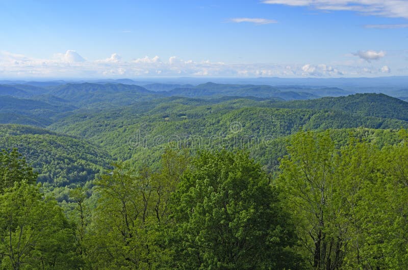 Blue Ridge Mountain Panorama On A Sunny Spring Day Stock Image - Image ...
