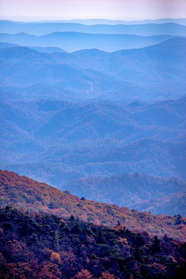 Blue Ridge Mountains in Autumn in North Carolina Stock Photo - Image of ...