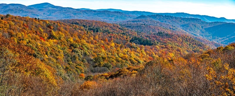 Blue Ridge Mountains in Autumn in North Carolina Stock Image - Image of ...
