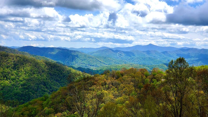 Blue Ridge Mountains and Cloud Stock Image - Image of forest, mountains ...