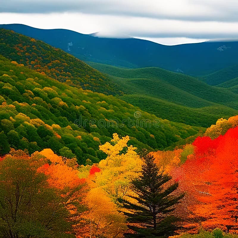 Blue Ridge Mountains stock illustration. Illustration of people - 288782762