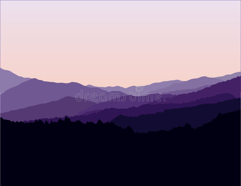 Blue Ridge Mountains Landscape Stock Vector - Illustration of ...