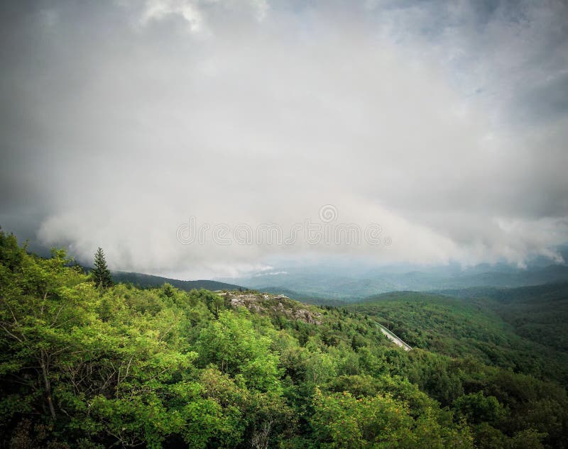 Blue Ridge Mountains Rough Ridge Landscape Look Out Stock Photo - Image ...