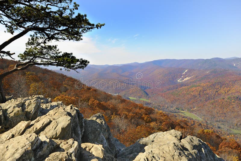 Blue Ridge Mountains View from Ravens Roost Stock Image - Image of ...