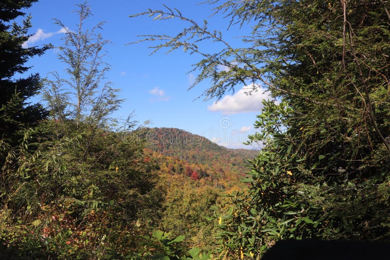 Blue Ridge Mountians in Fall Season Stock Image - Image of forest, tree ...