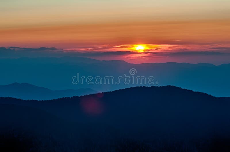 Blue Ridge Parkway Autumn Appalachian Mountains Sunset Western NC Stock ...