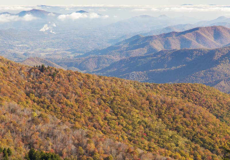 Blue Ridge Parkway Fall Colors in North Carolina Stock Image - Image of ...