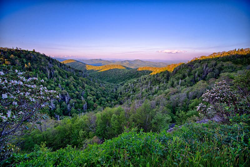 Blue Ridge Parkway Summer Appalachian Mountains Sunset Stock Image ...