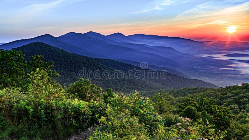 Blue Ridge Mountains in Spring Stock Photo - Image of parkway, spring ...