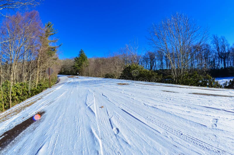 Blue Ridge Parkway Winter Scenes Stock Photo - Image of forest, ecology ...