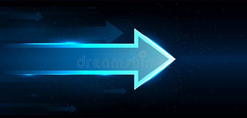 Blue right arrow concept stock vector. Illustration of digital - 251317547