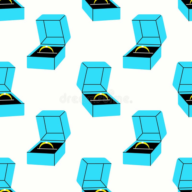 Blue Ring Boxes Pattern Background. Stock Vector - Illustration of ...