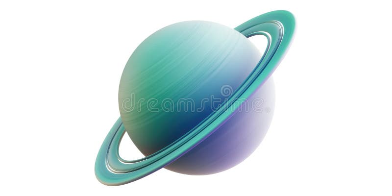 Blue Ringed Planet Illustration Isolated on Transparent Background ...