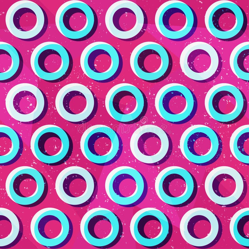 Blue Rings Seamless Pattern. Stock Illustration - Illustration of blue ...