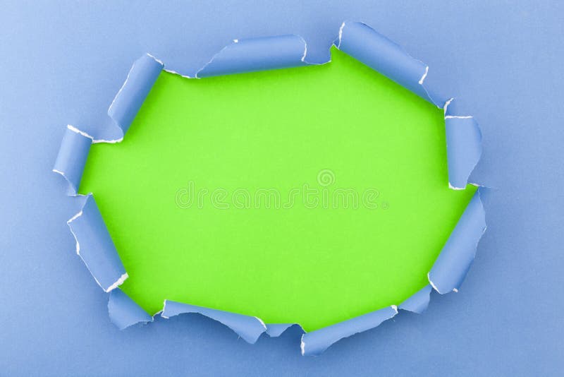 Blue Ripped Open Paper Background,space for Your Message on Torn Stock ...