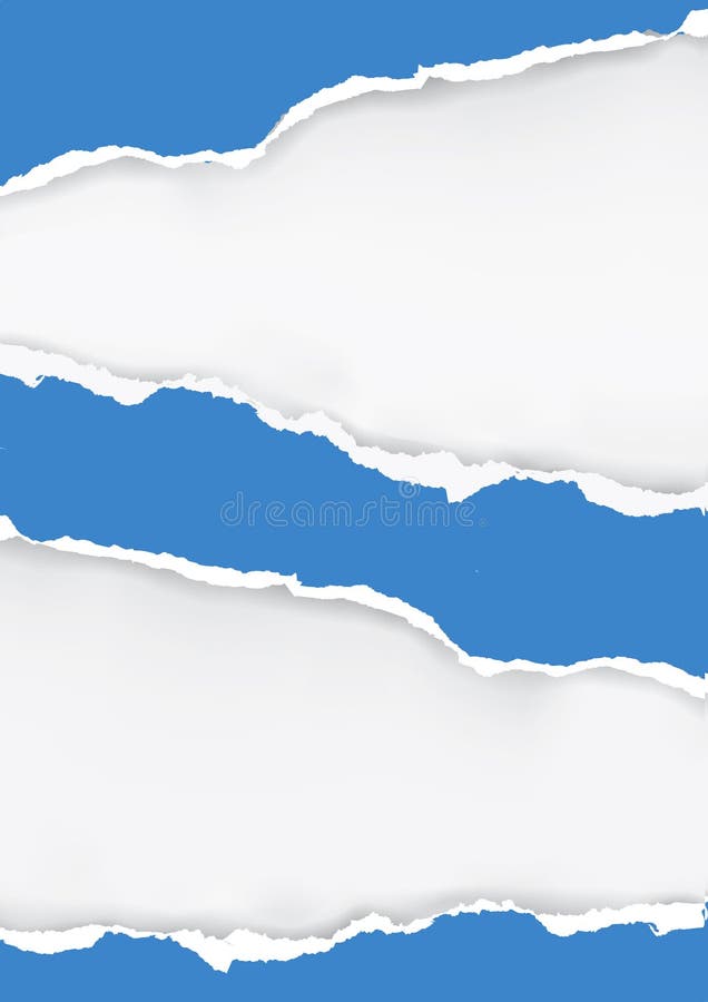 Blue Ripped Paper Vector with Wafer Pattern Background Stock ...