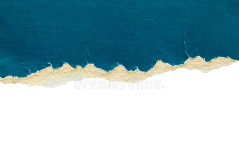 Blue Ripped Paper Torn Edges Strips Isolated White Background Stock ...