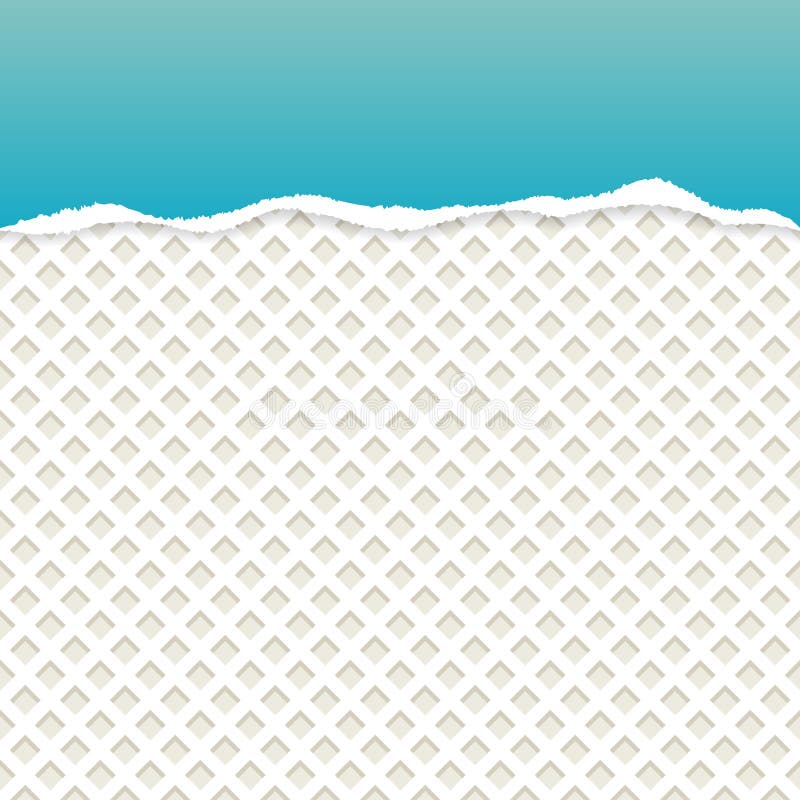 Blue Ripped Paper Vector with Wafer Pattern Background Stock ...