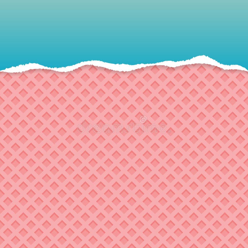 Blue Ripped Paper Vector with Wafer Pattern Background Stock ...