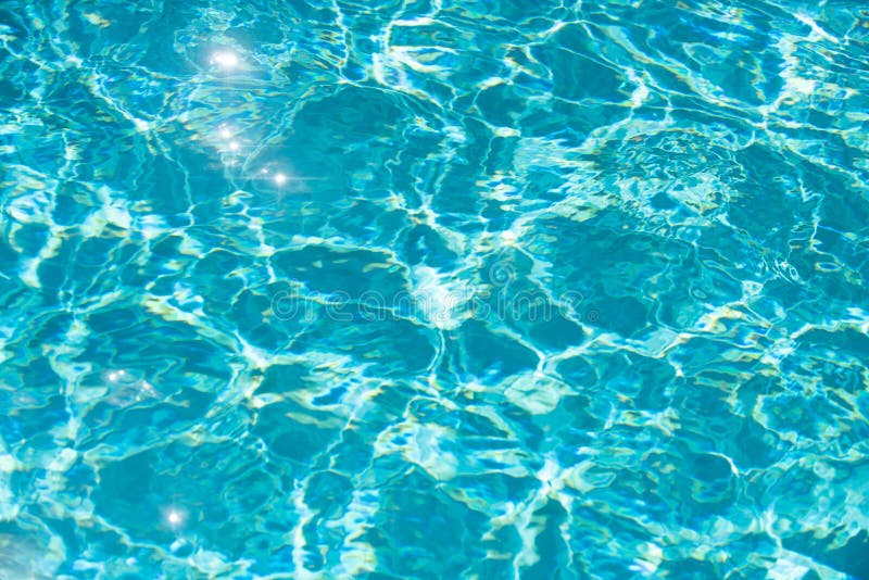 Ripped Water in Swimming Pool. Surface of Blue Swimming Pool ...