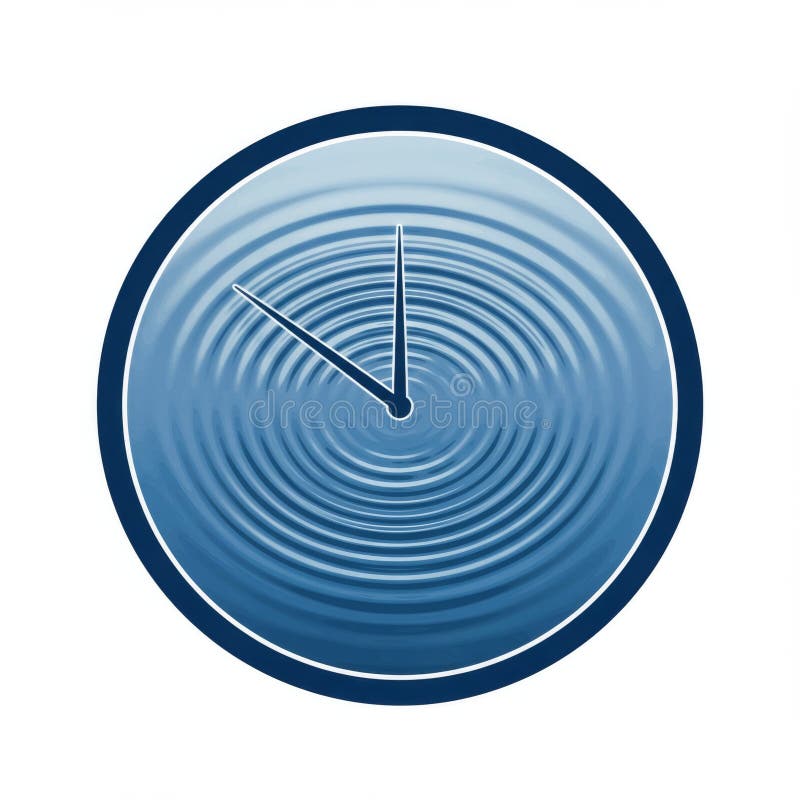 Blue Ripple Clock Design stock illustration. Illustration of minimal ...