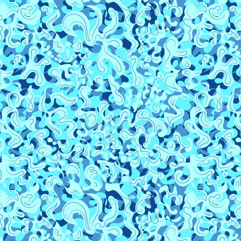 Blue Ripple Water Surface Seamless Pattern. Vector Sea Texture Stock ...