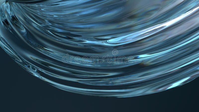 Blue Rippling Crystal Plate and Reflection Cool Fresh Elegant Modern 3D ...