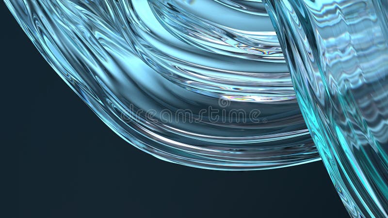 Blue Rippling Crystal Plate and Reflection Refreshing Transparent ...