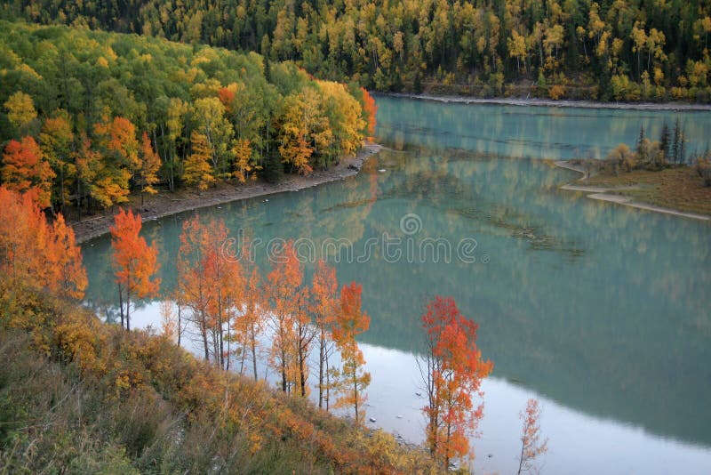 Blue river stock photo. Image of green, yellow, reflection - 12173292