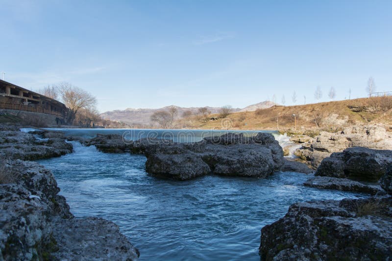 Blue river stock photo. Image of fall, blue, river, formation - 87682810