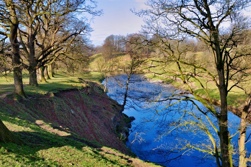 River Meandering Though Lush English Countryside Stock Image - Image of ...