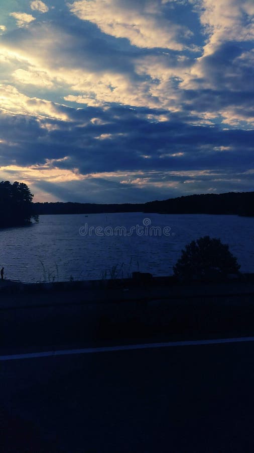 Blue River Fading Sun Shine Stock Image - Image of fading, shine: 240889861