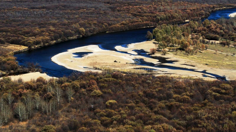Blue river stock image. Image of blue, beach, field, wetland - 63302189