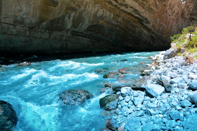 Blue River in the Mountains of Abkhazia Stock Image - Image of stream ...