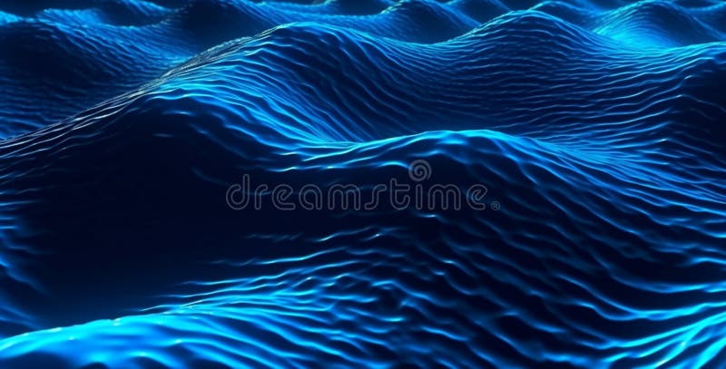 Blue River Ocean Wave Layer Background with Neon Light Effects 3D ...