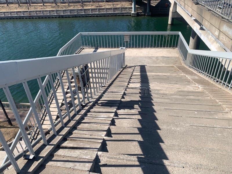 The Blue River is Under the Staircase Bridge Stock Image - Image of ...