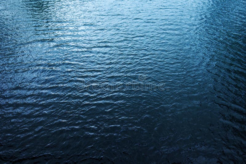 Blue River Water Surface, Aerial View Stock Photo - Image of dark ...