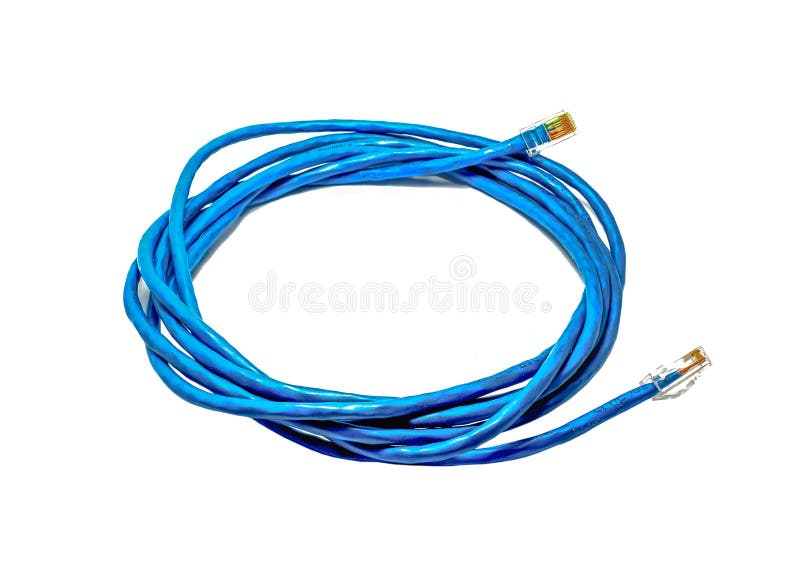 Blue RJ45 Computer Network Connecting Cable Stock Photo - Image of ...