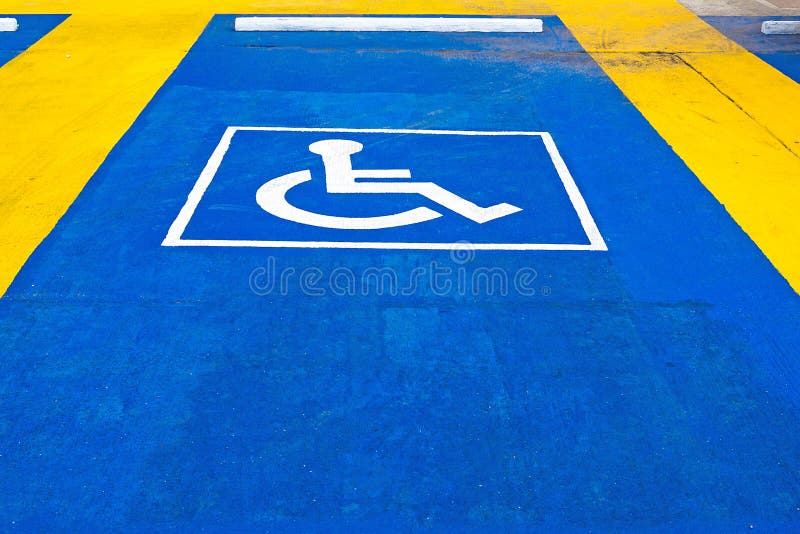 Blue Road Marking Disabled Invalid Parking Stock Photos - Free ...