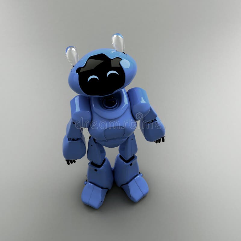 Blue Robot stock illustration. Illustration of emotion - 10821980