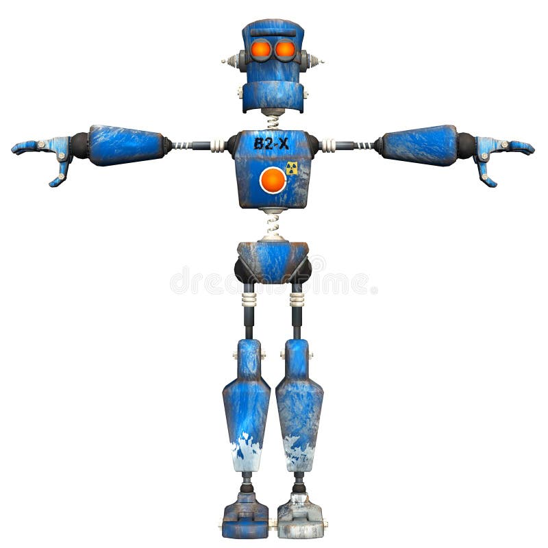 Blue Robot . 2 stock illustration. Illustration of cartoon - 3520004