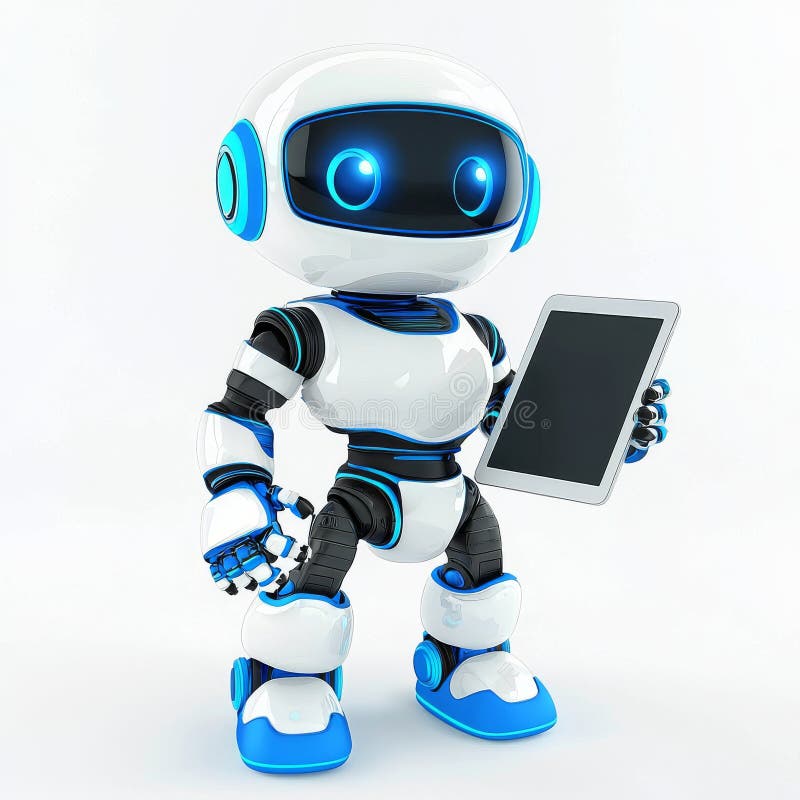 A Blue Robot Assistant or a Tablet-based Artificial Intelligence Robot ...
