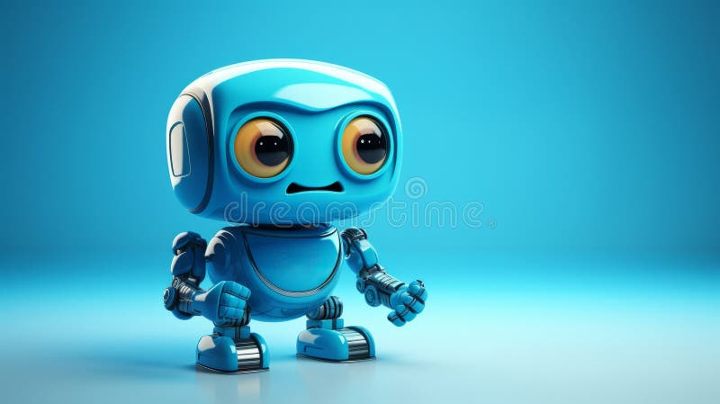 A blue robot with big eyes stock photo. Image of eyes - 332597354
