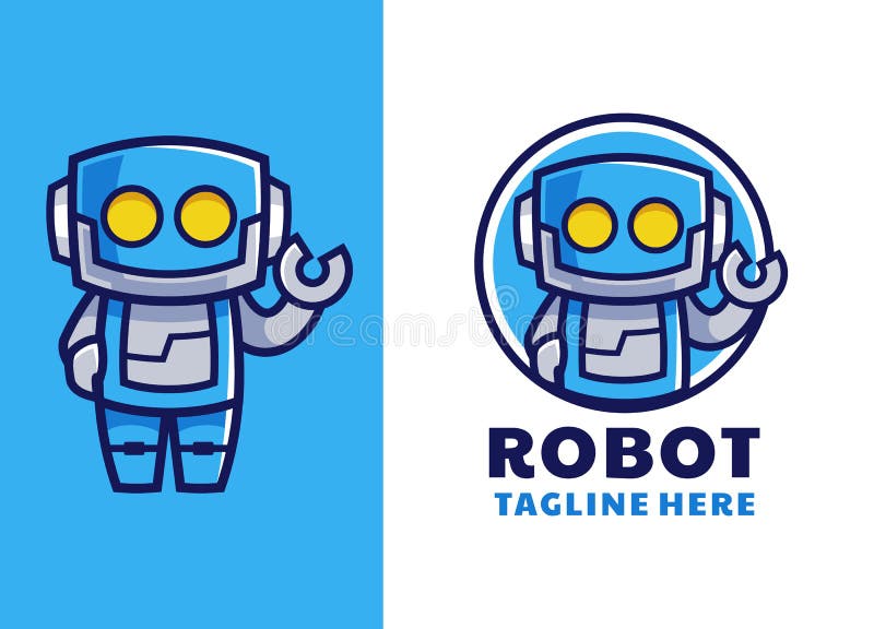 Blue Robot Cartoon Character in Different Poses Stock Vector ... Blue Robot Cartoon Character in Different Poses Stock Vector ...