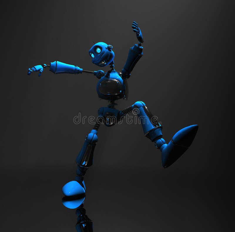 Blue robot character stock illustration. Illustration of look - 10914364